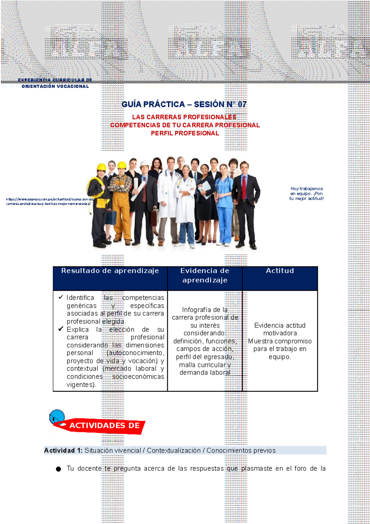 GUÍA Practica 07 - GUÍA PRÁCTICA – SESIÓN N° 07 LAS CARRERAS ...