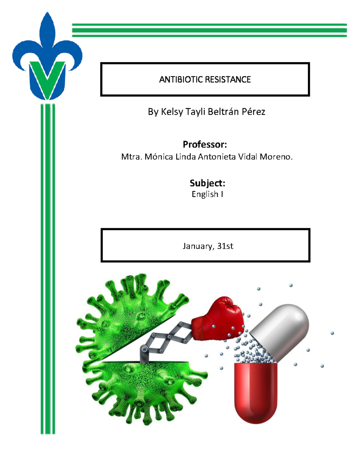 Antibiotic Resistance - Professor: By Kelsy Tayli Beltrán Pérez Subject ...