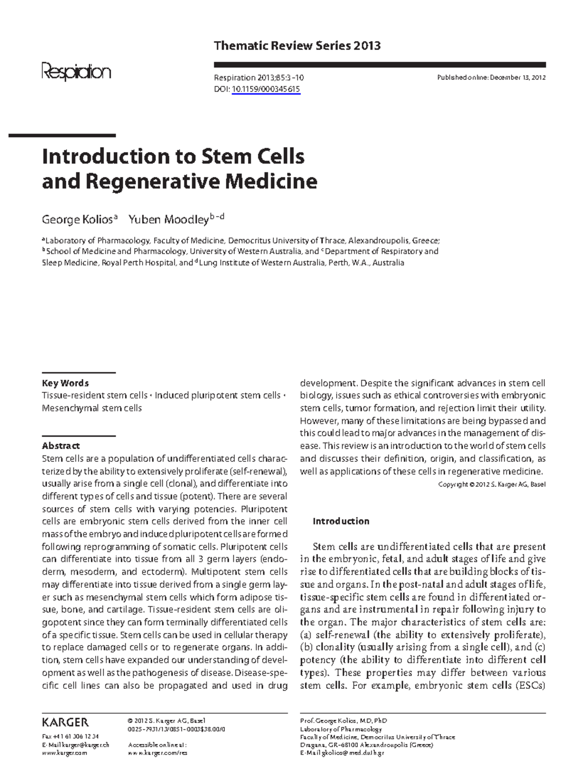 345615 - Introduction to Stem Cells & Regenerative Medicine - Studocu