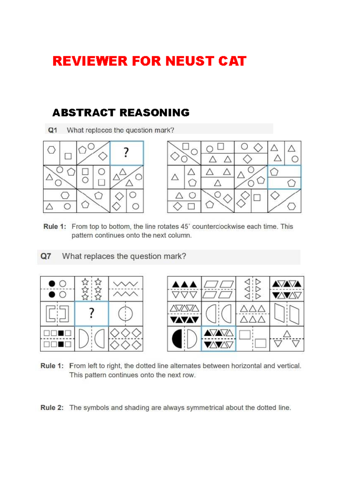 REVIEWER FOR NEUST CAT: ABSTRACT REASONING & ECOLOGY NOTES - Studocu