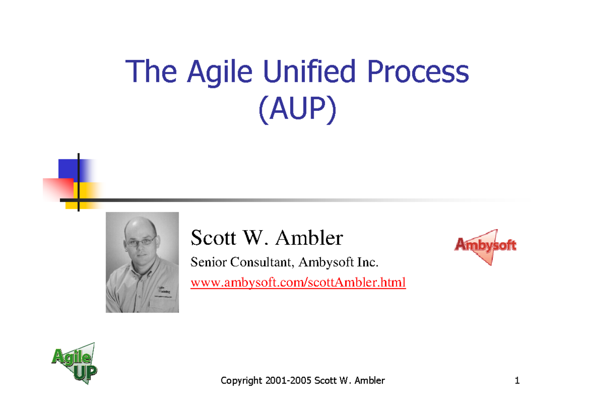 The Agile Unified Process (AUP) Overview and Key Concepts - Studocu