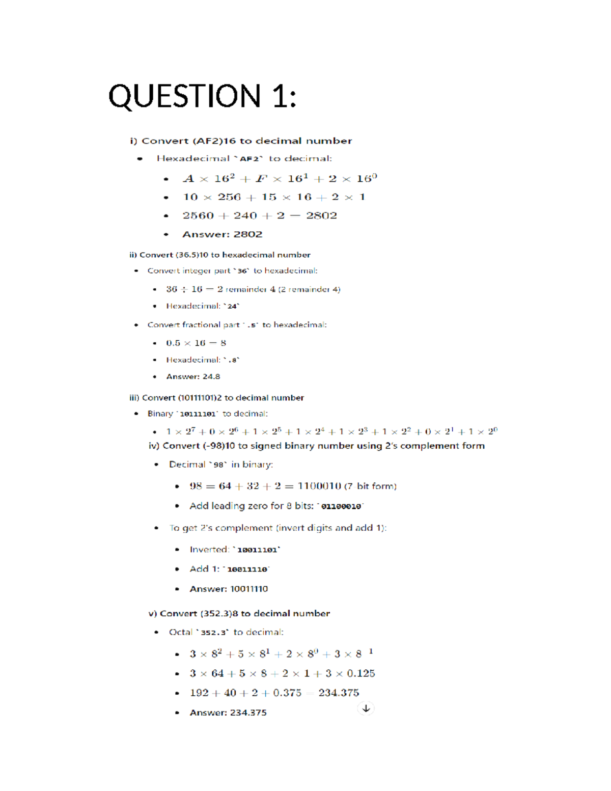 Answer - guyf - QUESTION 1: Question 3: Quetion 4: State 000: After the ...
