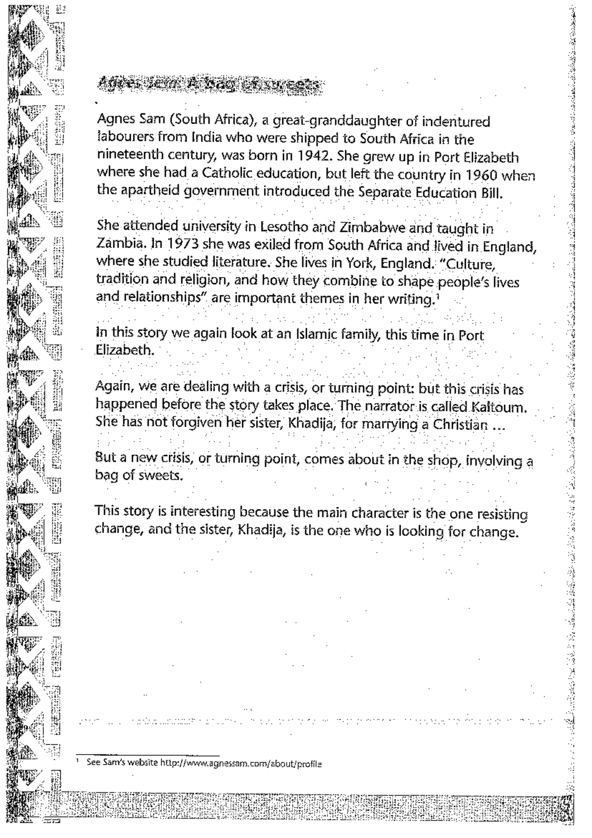 Agnes Sam: A Bag of Sweets - Themes of Family and Forgiveness - Studocu