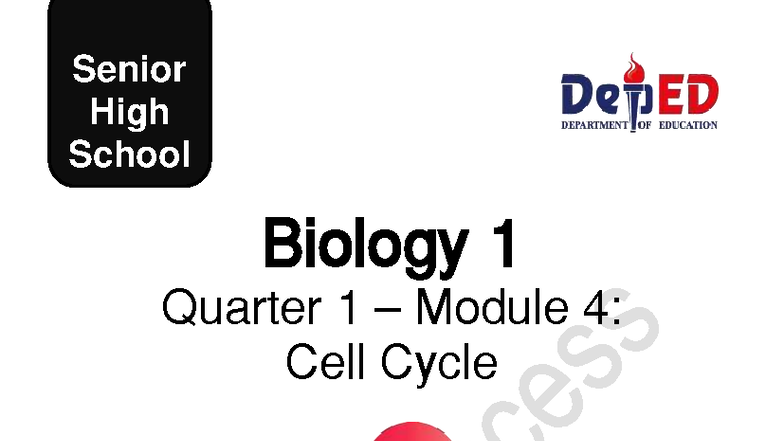 Biology 1 ADM Module Q1: Understanding the Cell Cycle - Studocu