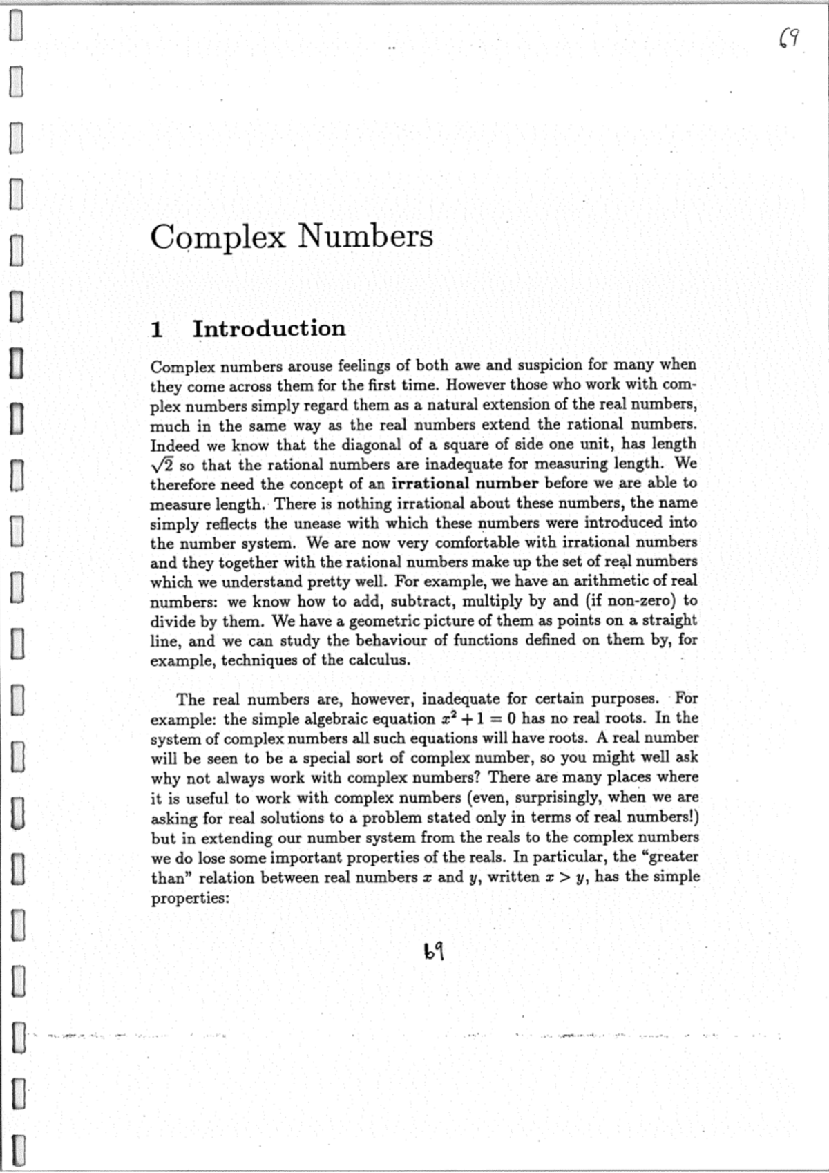 Complex Numbers: Lecture Notes for Math Course J (4) - Studocu