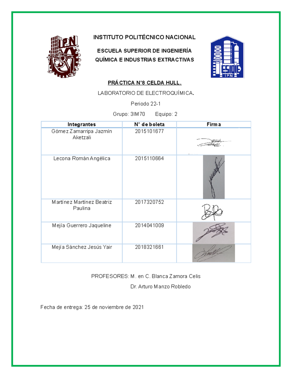 Práctica 8: Análisis de la Celda Hull en Electroquímica 3IM70 - Studocu