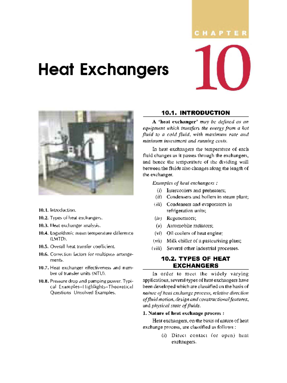 CHAPTER 10: Heat Exchangers - Comprehensive Study Notes - Studocu