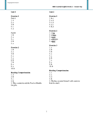4000 Essential English words book1 Answer-Key - 4000 Essential English ...