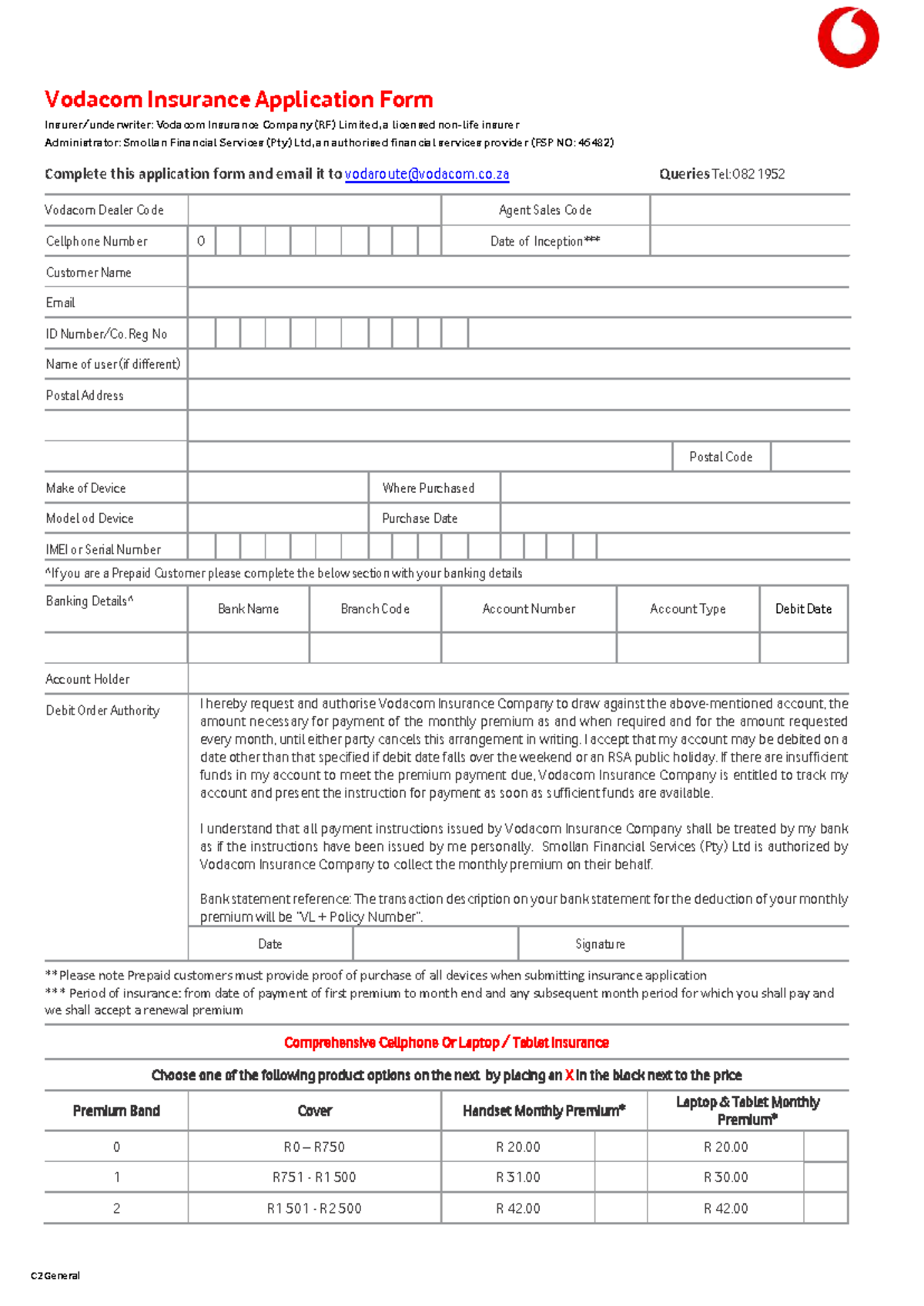 Vodacom Device Insurance Application Form - 08.2023 - Studocu