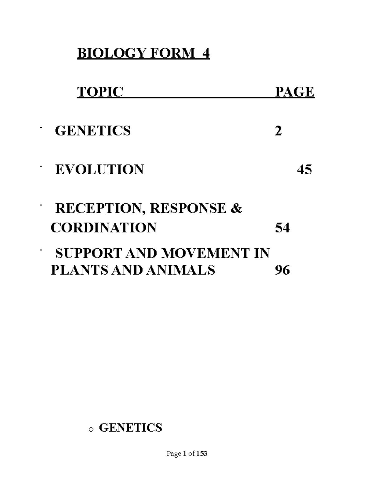 Biology Form 4notes - BIOLOGY FORM 4 TOPIC PAGE - GENETICS 2 ...