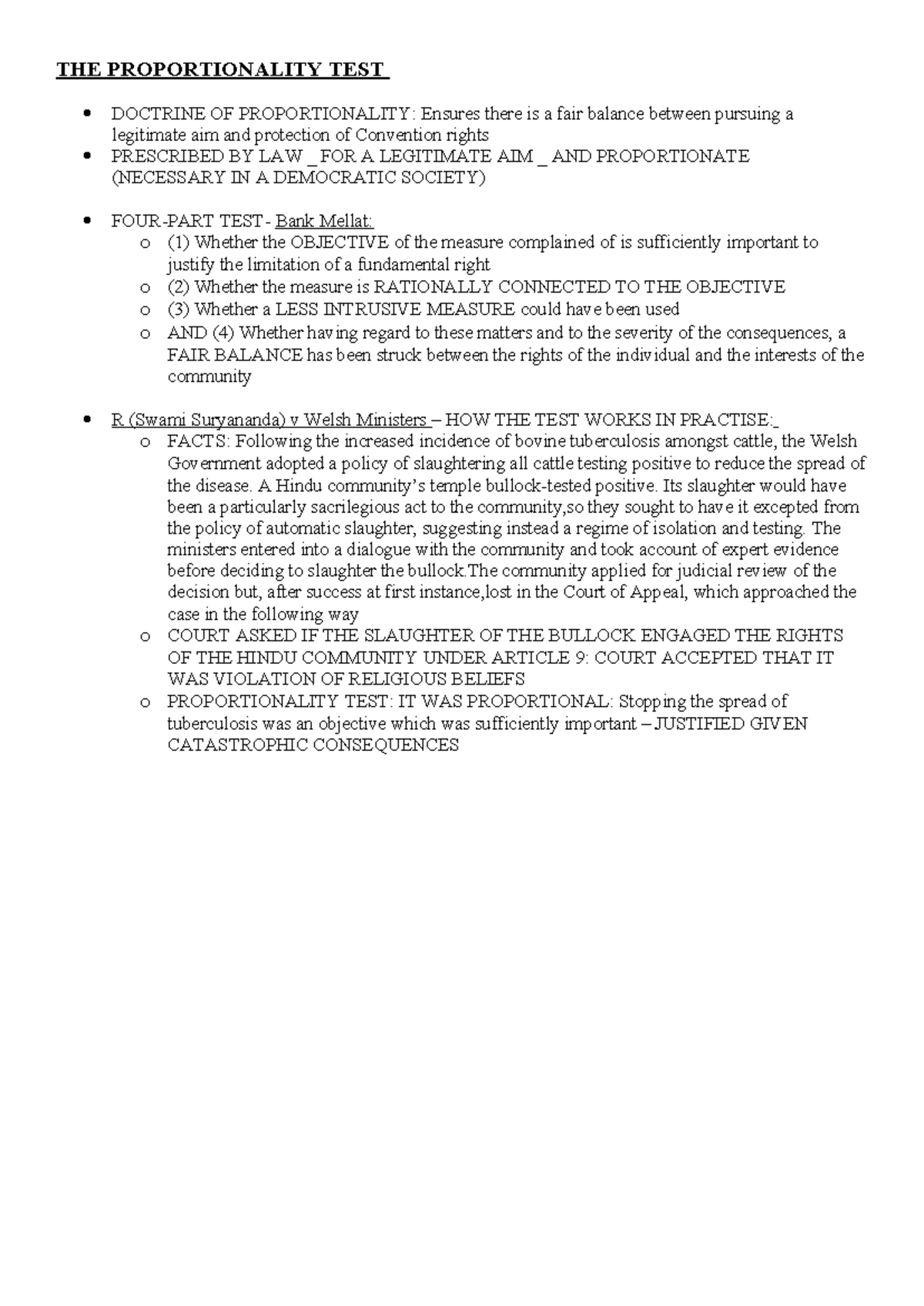 Proportionality & Qualified Rights in Human Rights Law 101 - Studocu