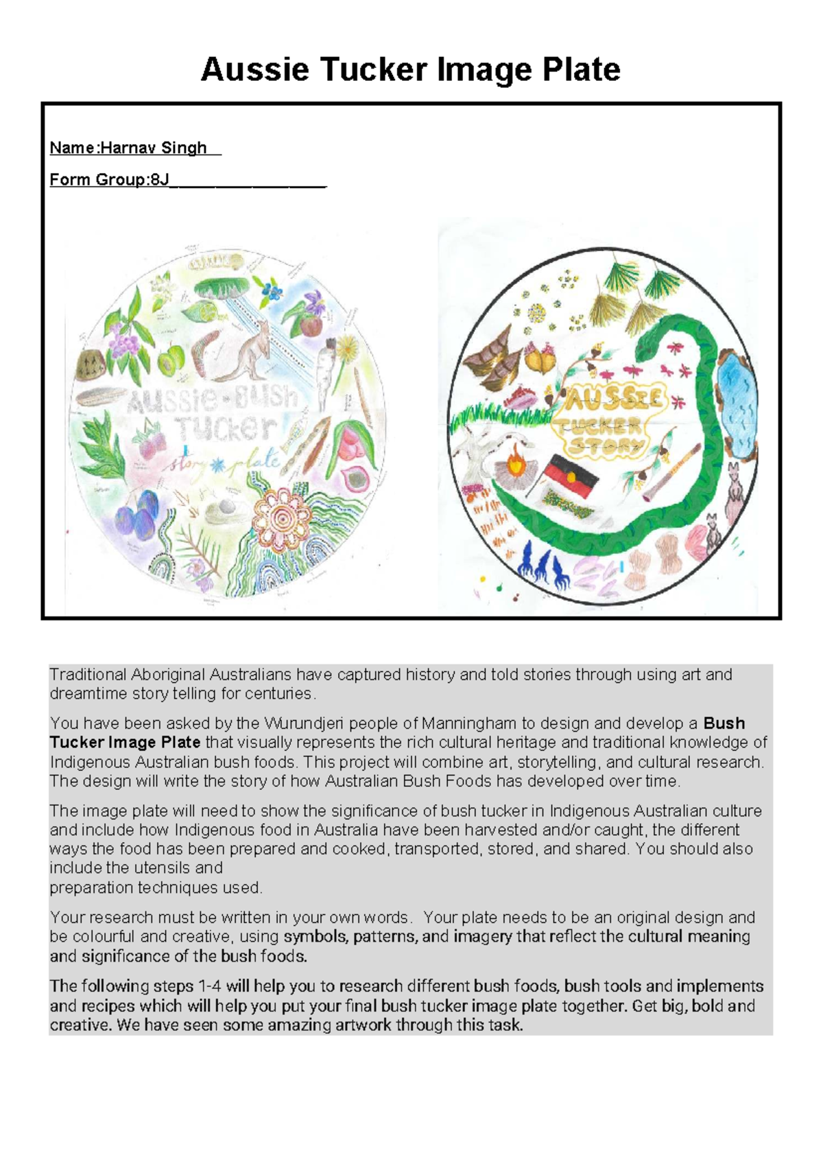 AUS 101: Bush Tucker Image Plate Project - Cultural Heritage & Design ...