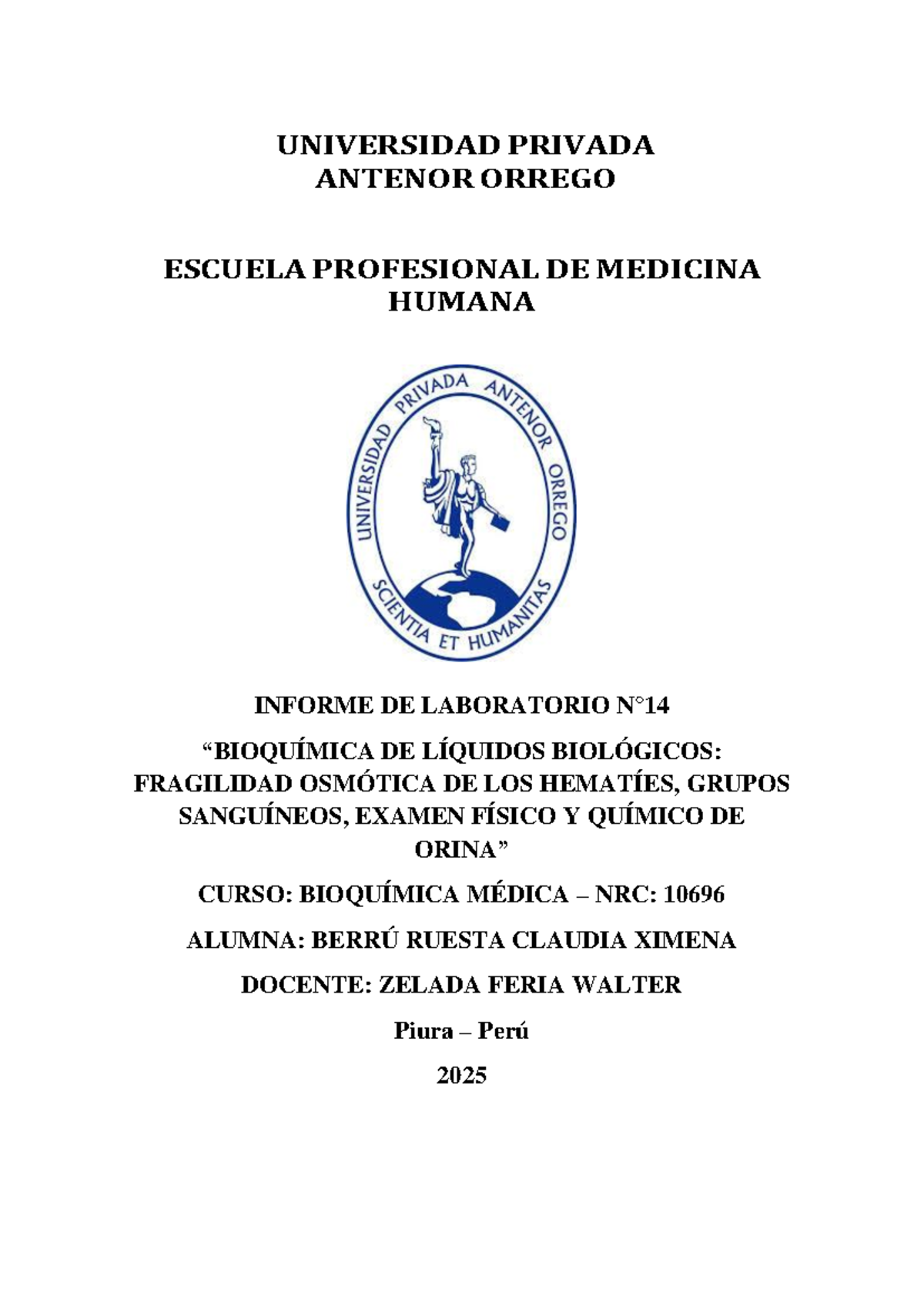 Informe de Laboratorio: Fragilidad Osmótica y Grupos Sanguíneos ...