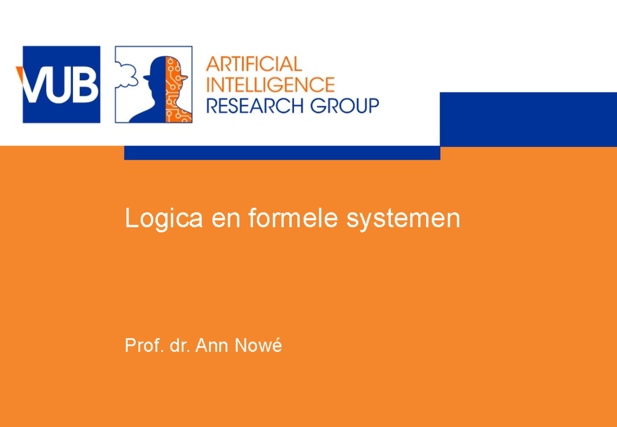 Inleiding tot Logica en Formele Systemen (LOG101) - Studocu