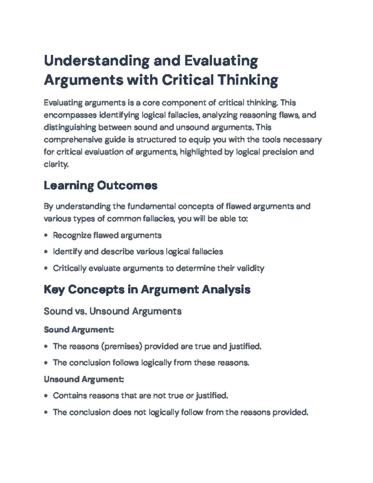 Understanding and Evaluating Arguments: A Guide to Critical Thinking ...
