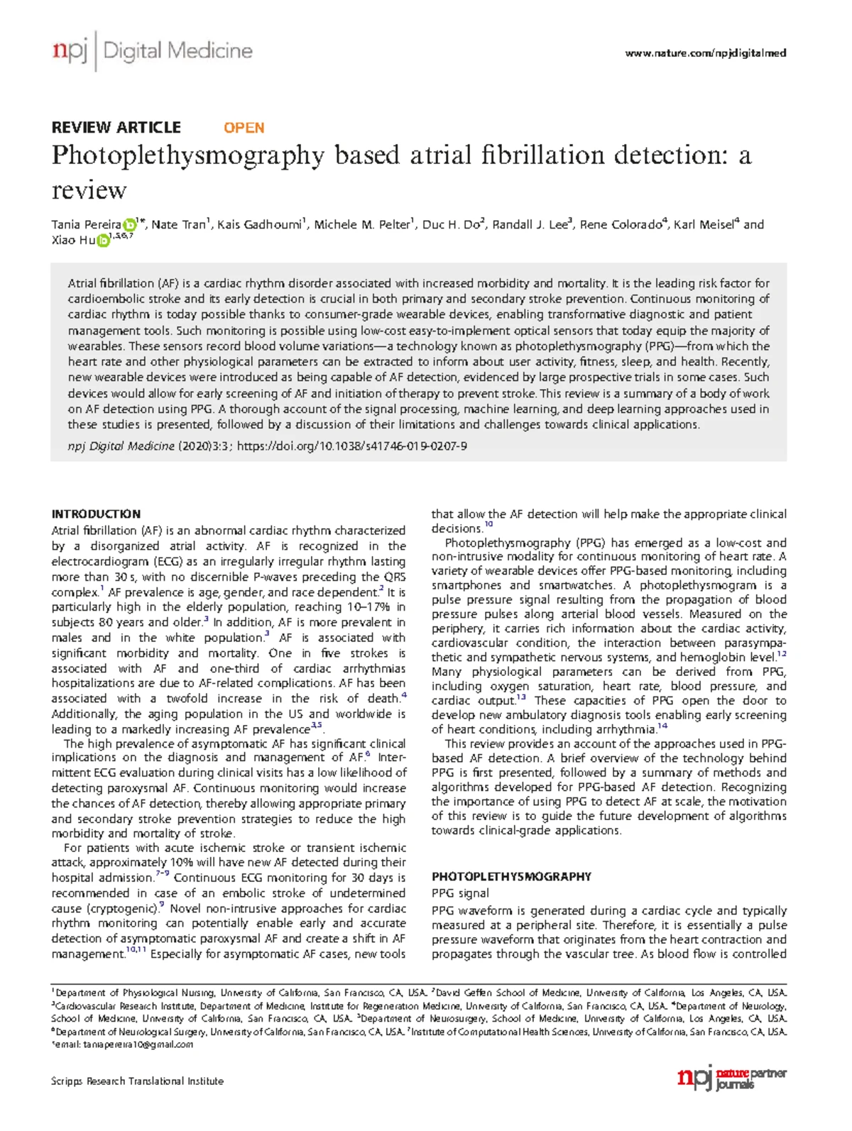 Comprehensive Guide to PPG for Atrial Fibrillation Detection (AF) - Studocu