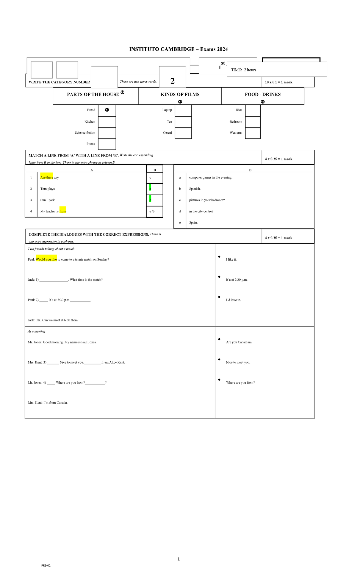 PRI-02 - Comprehensive Final Test Review for 2024 - Studocu