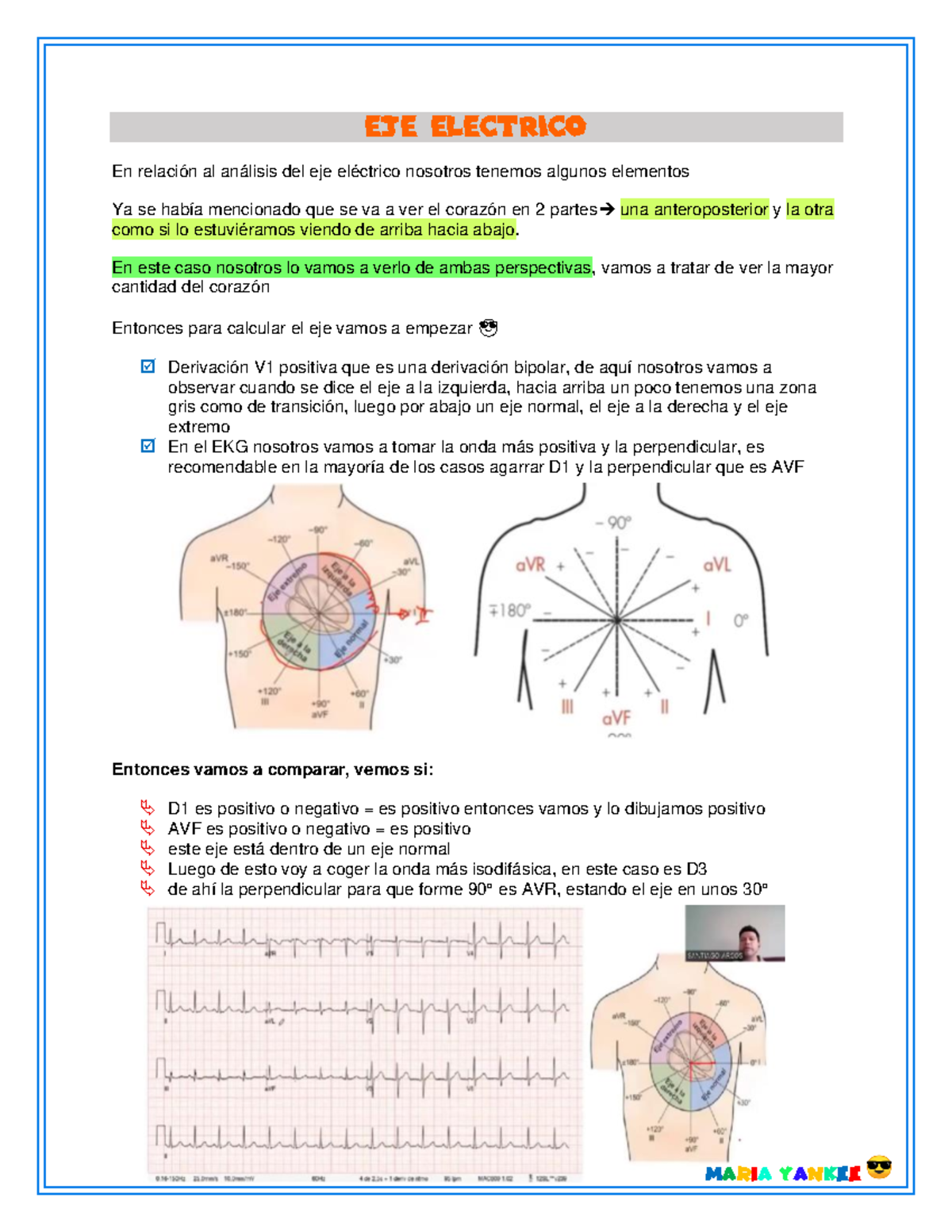 Clase 8: Análisis del Eje Cardíaco en EKG - EJE ELECTRICO - Studocu