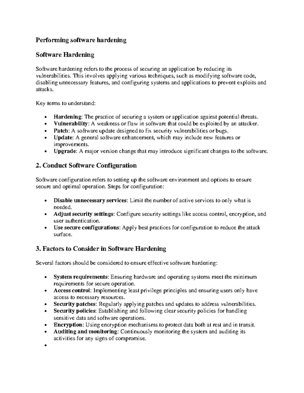 Software Application Security: Key Hardening Techniques and Steps - Studocu