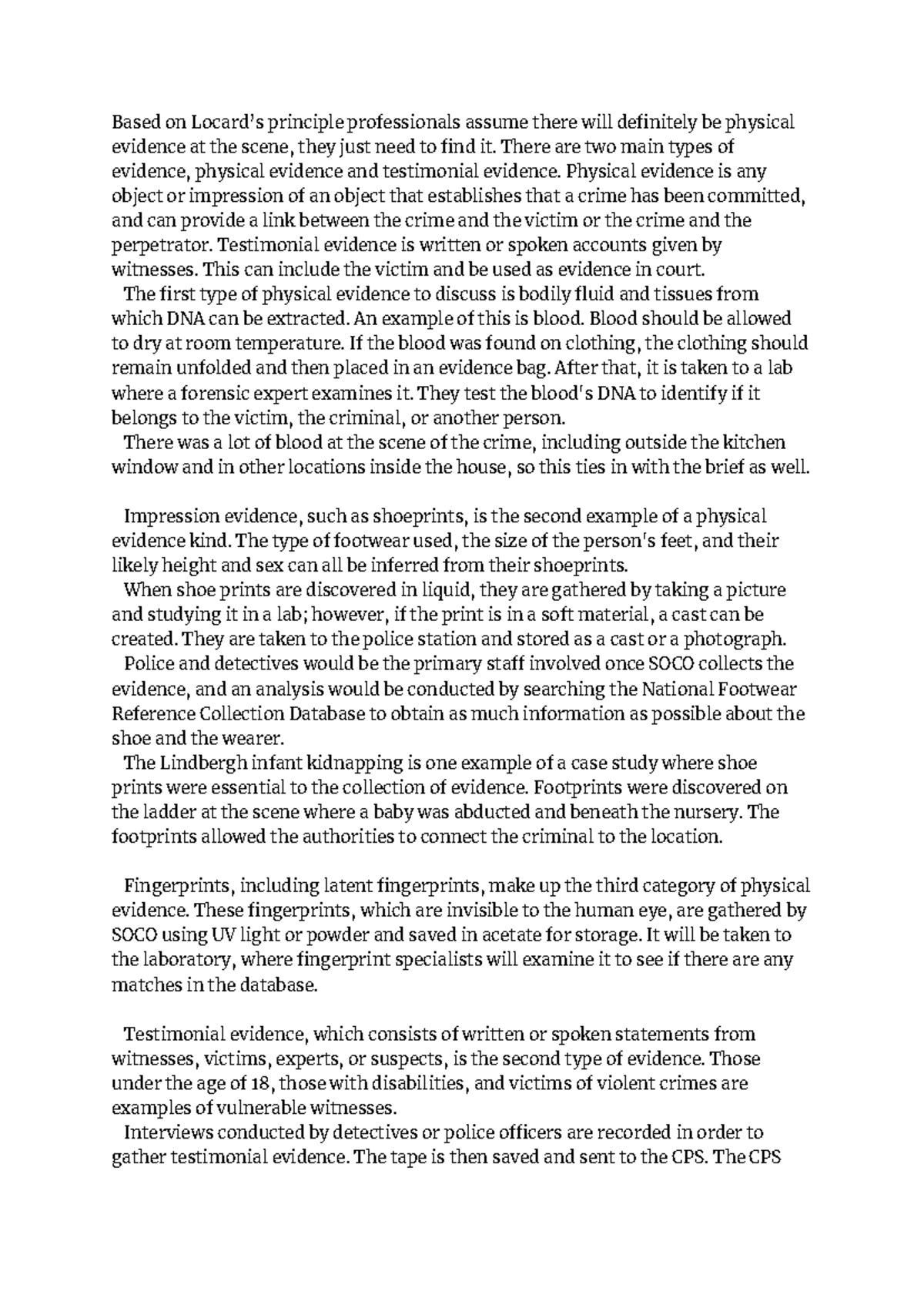 AC1.3 practice - what i wrote to parctice 3.1 - Based on Locard’s ...