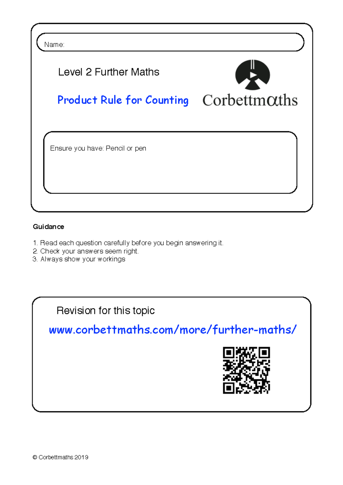 Level 2 Further Maths: Product rule for counting revision notes - Studocu