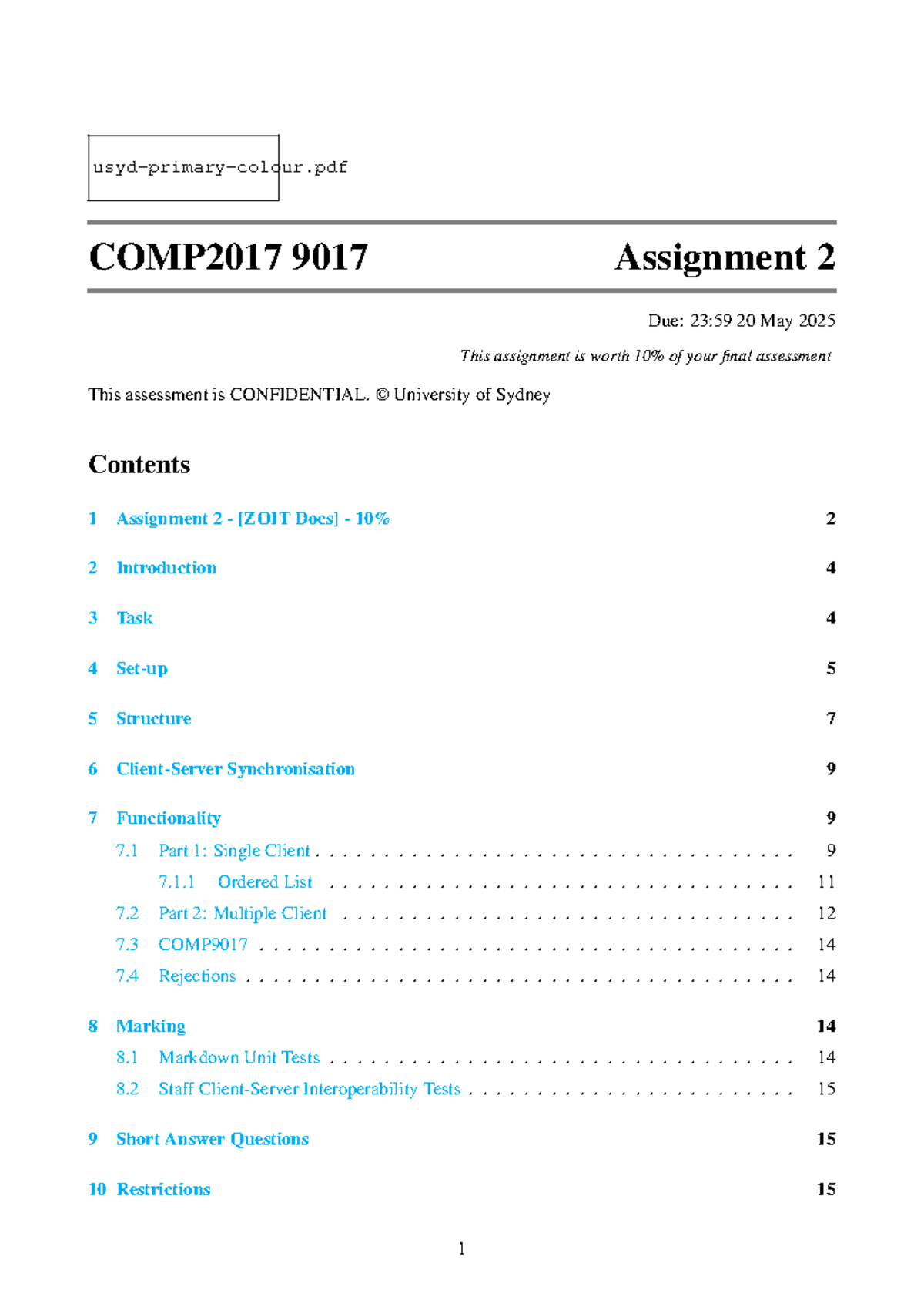 COMP2017 9017 Final Assessment: Collaborative Document Editing System - Studocu