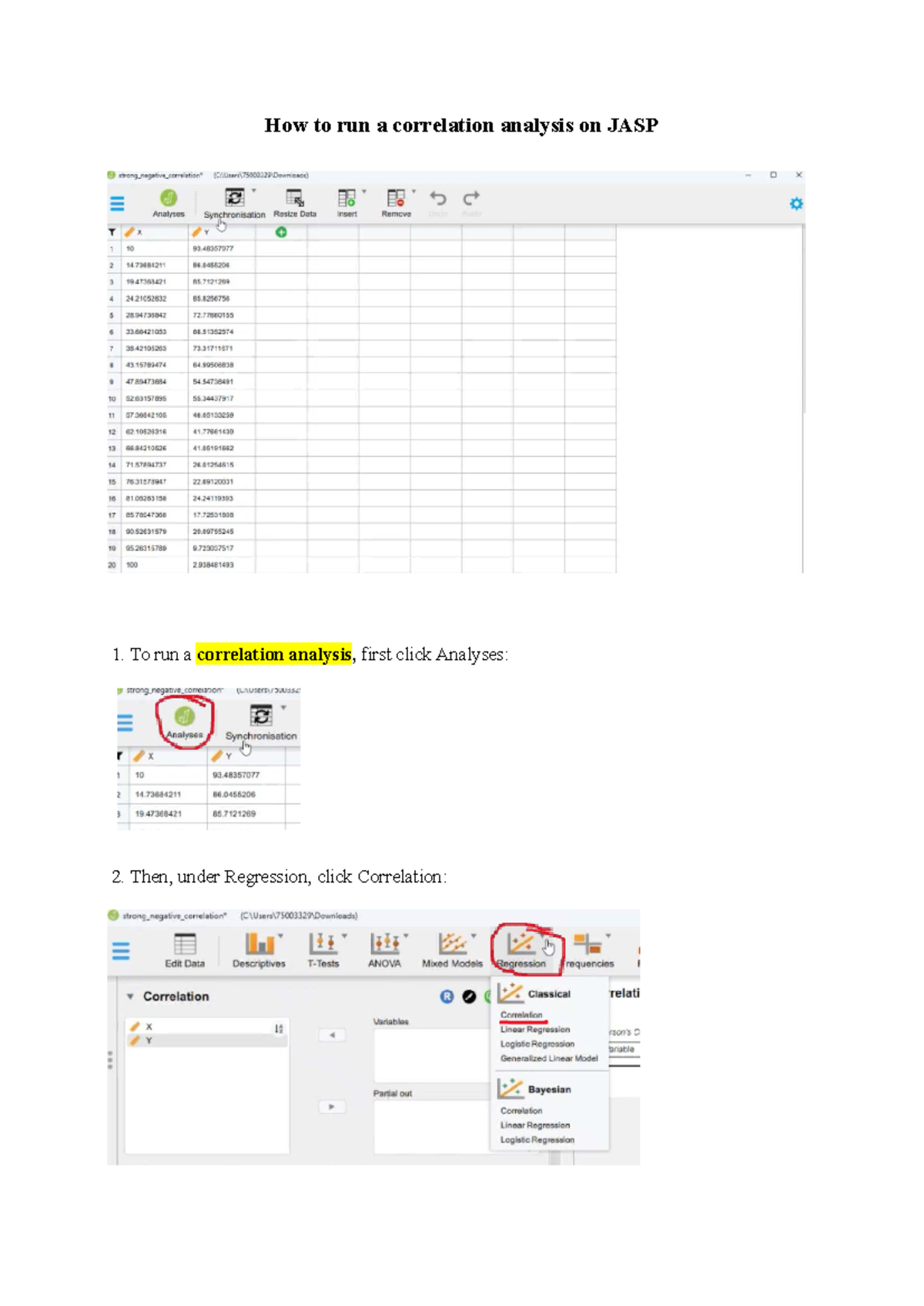 Correlation Analysis Tutorial in JASP - Studocu