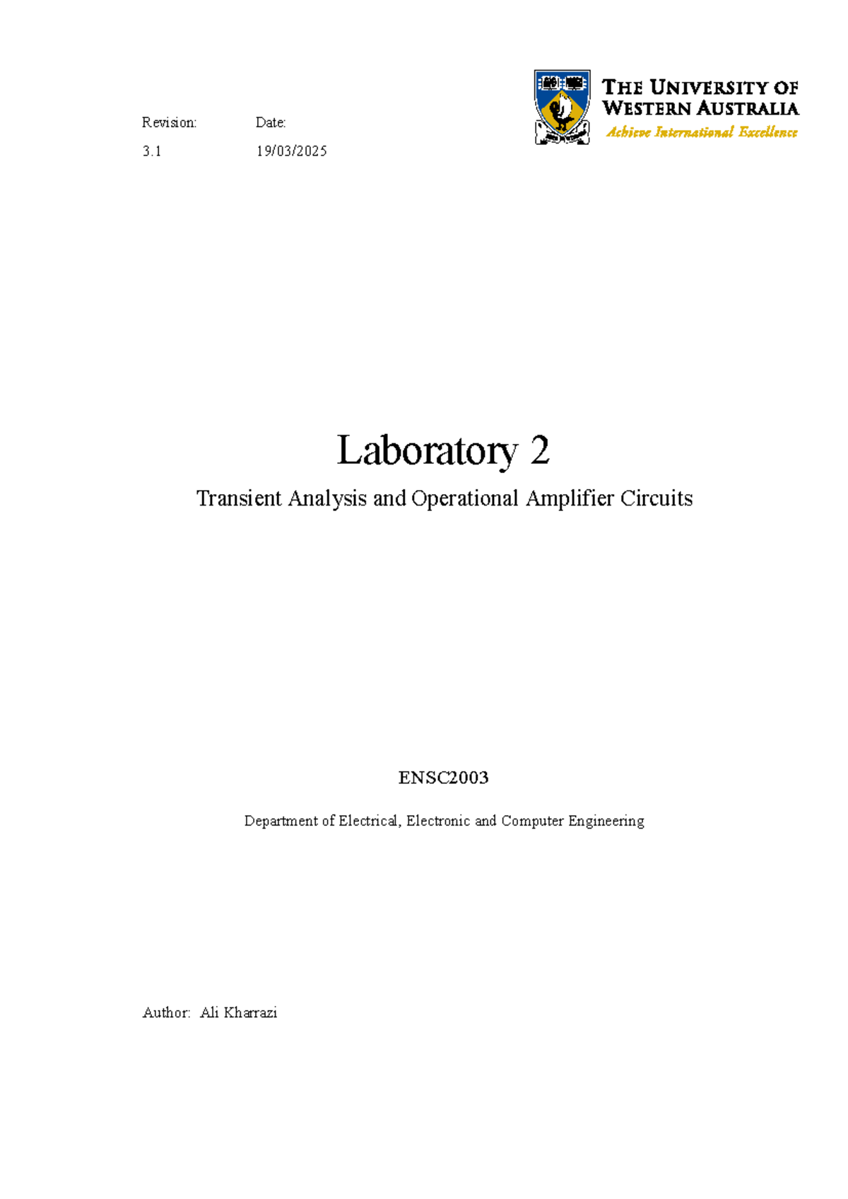 Laboratory 2 Instructions 2025 sem 14 - Revision: Date: ####### 3 19 /0 ...