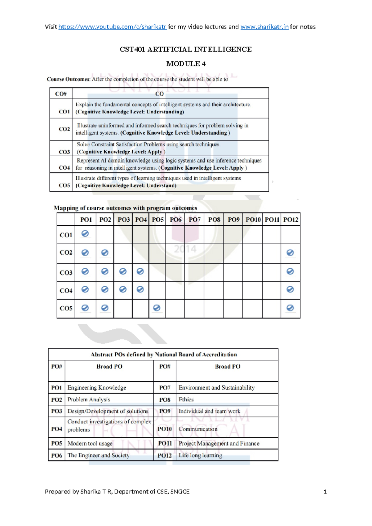 CST401 AI Module 4: Knowledge Representation & Logical Agents - Studocu