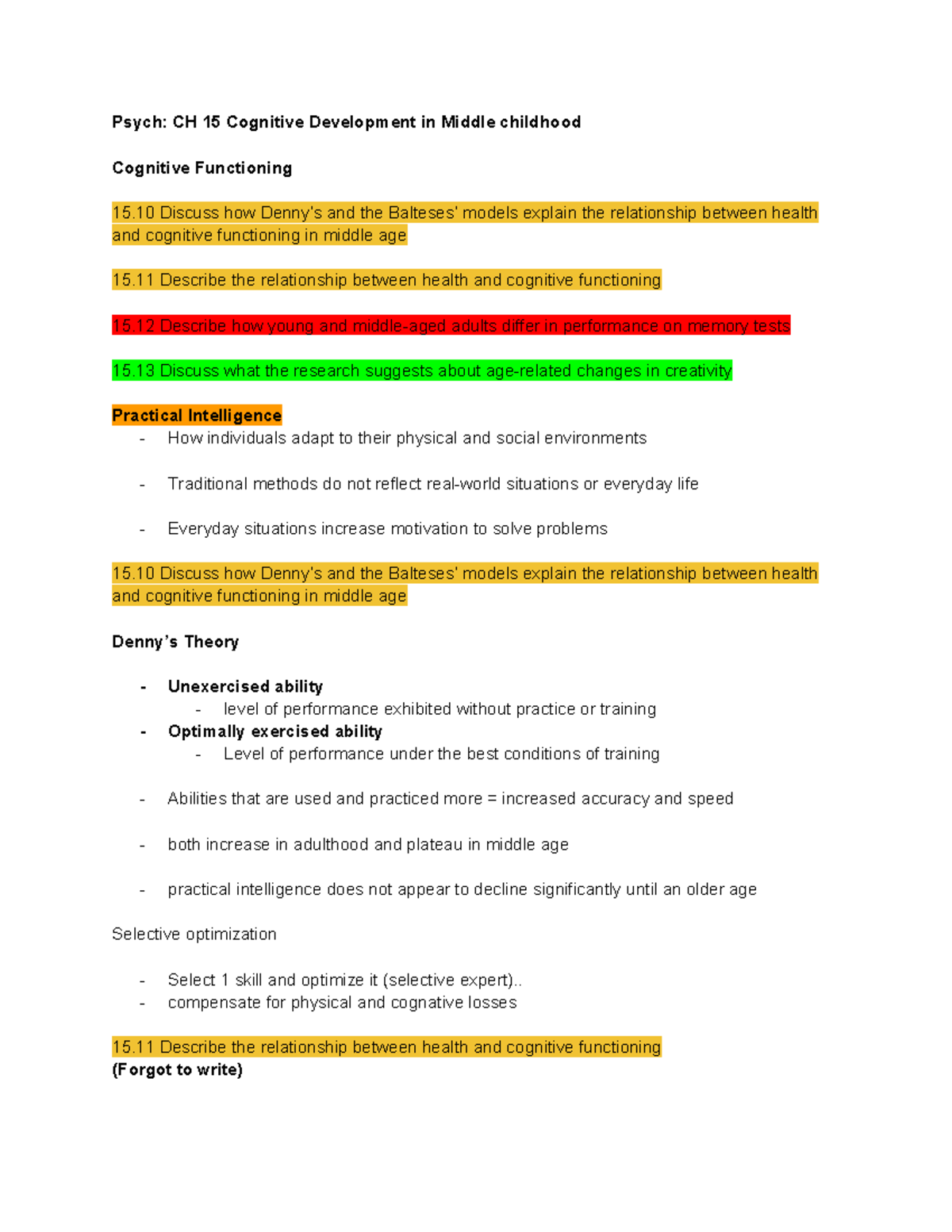 Psych 101: CH 15 - Cognitive Development & Health in Middle Childhood ...