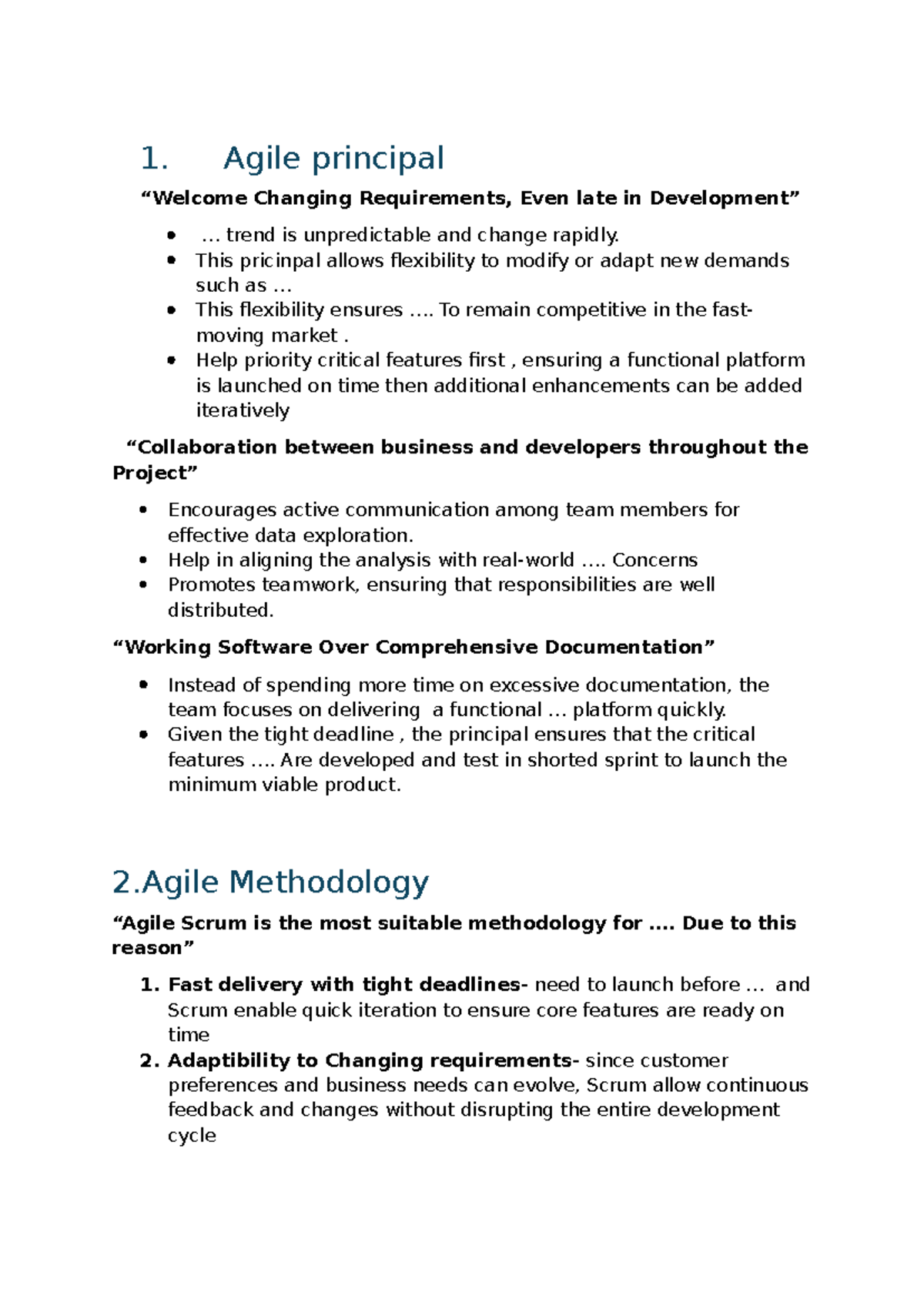 Agile Principles and Scrum Methodology Overview - 111 - Studocu