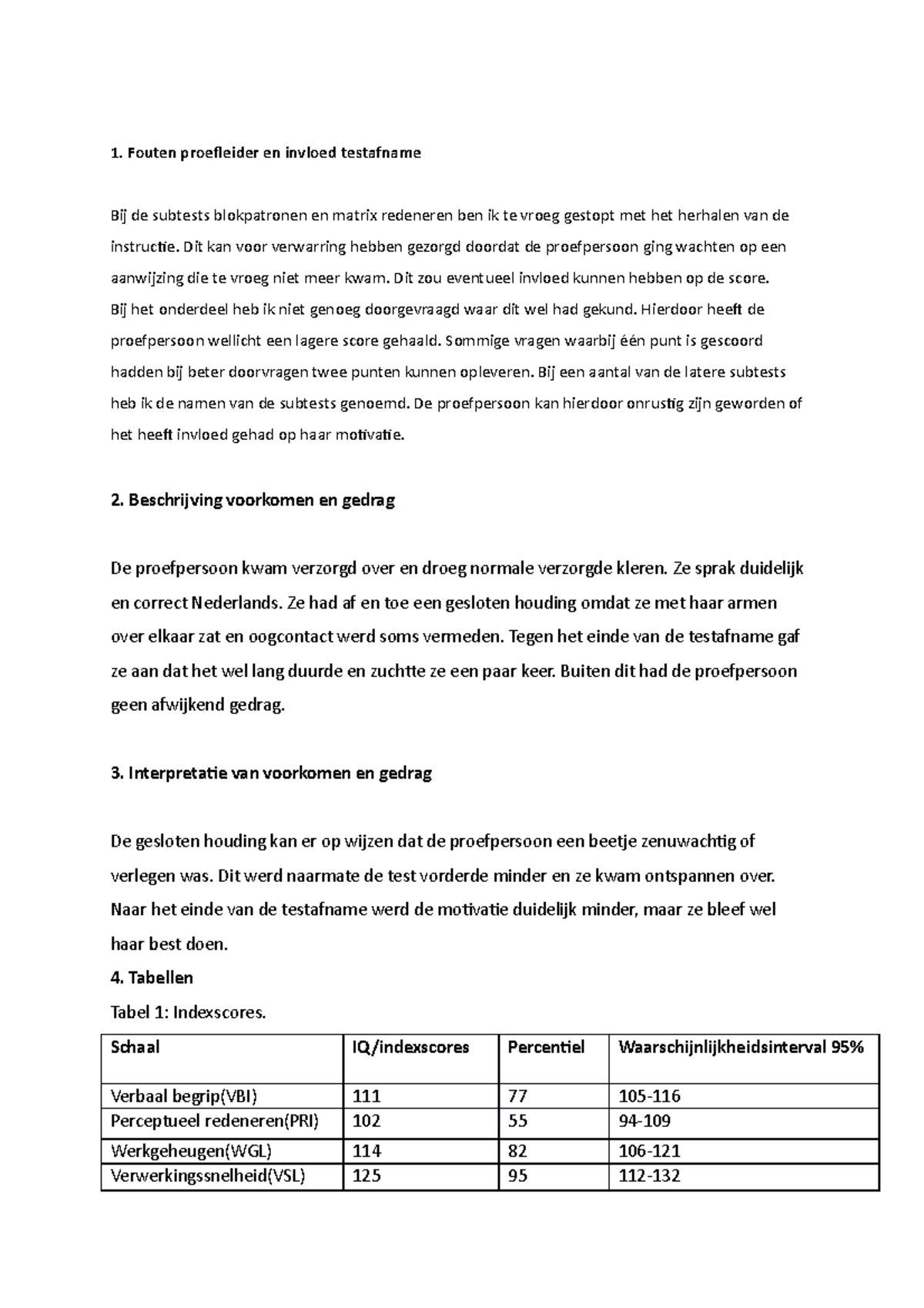 Practicum Verslag: Evaluatie Testafname en Gedrag Proefpersoon ...