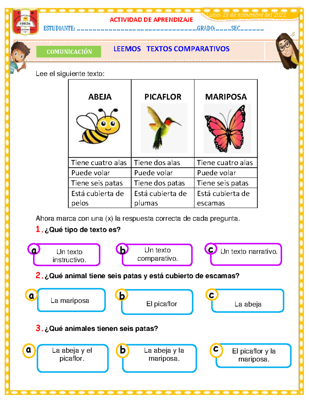 D1. Actividades de Aprendizaje sobre Textos Comparativos - Studocu