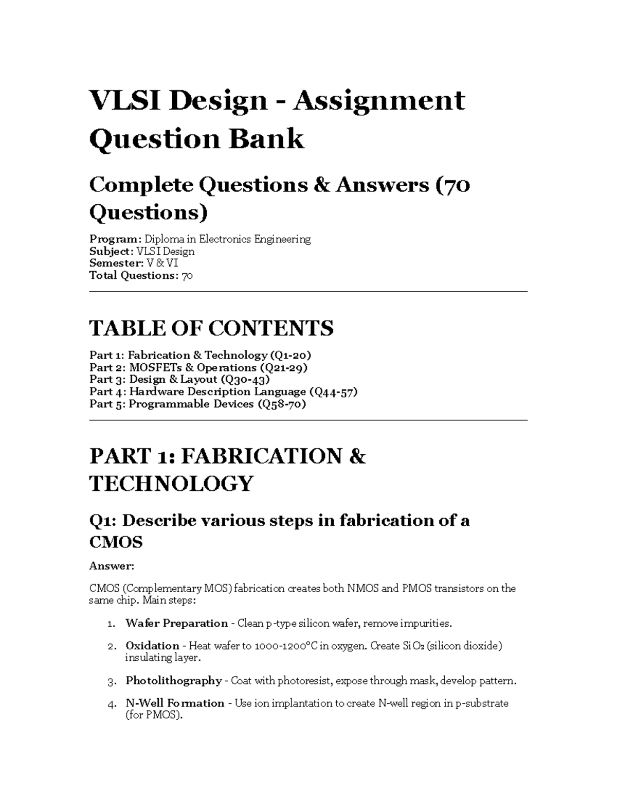 VLSI Design Q&A (70 Questions) - Diploma in Electronics Engineering ...