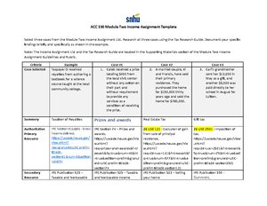 ACC 330 Mod.2 Income Assignment - Rumrill - ACC 330 Module Two Income ...