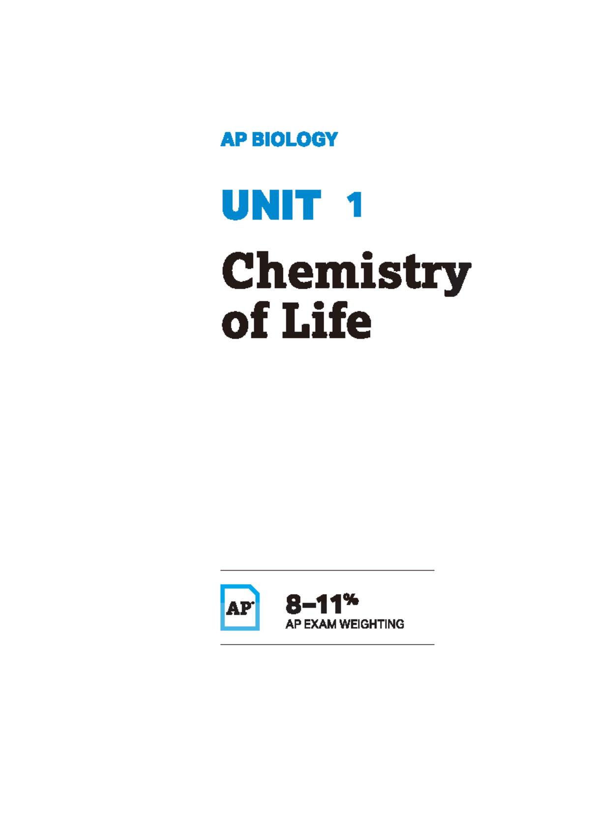 AP BIOLOGY U1 Chemistry of Life Exam Review Questions - Studocu