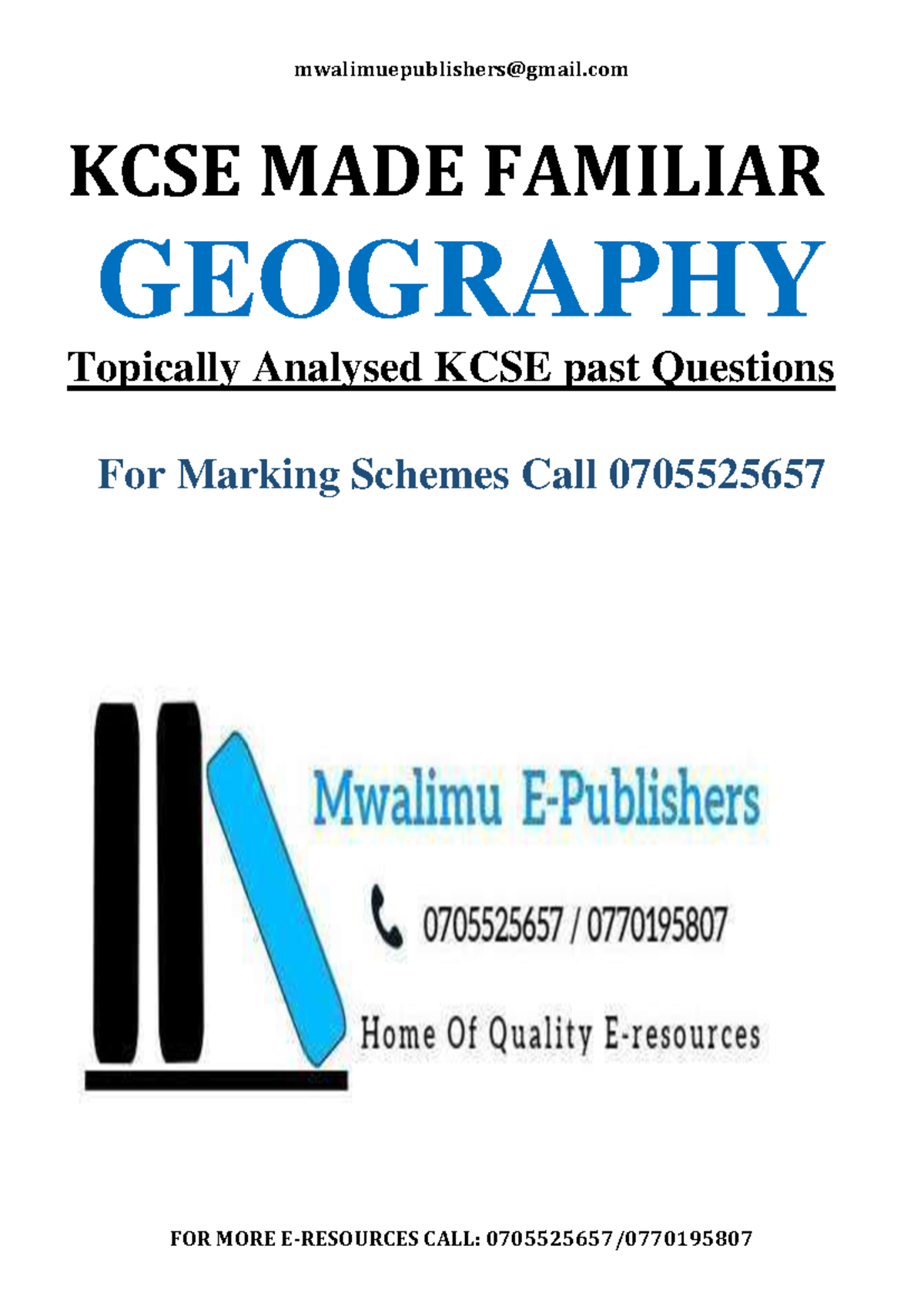 KCSE Geography Revision: Topically Analyzed Past Questions and Answers ...