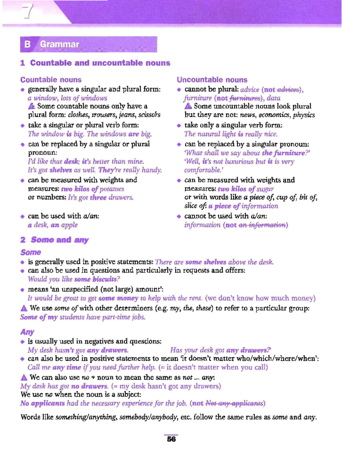 B Grammar 1: Countable & Uncountable Nouns - IELTS Notes - Studocu