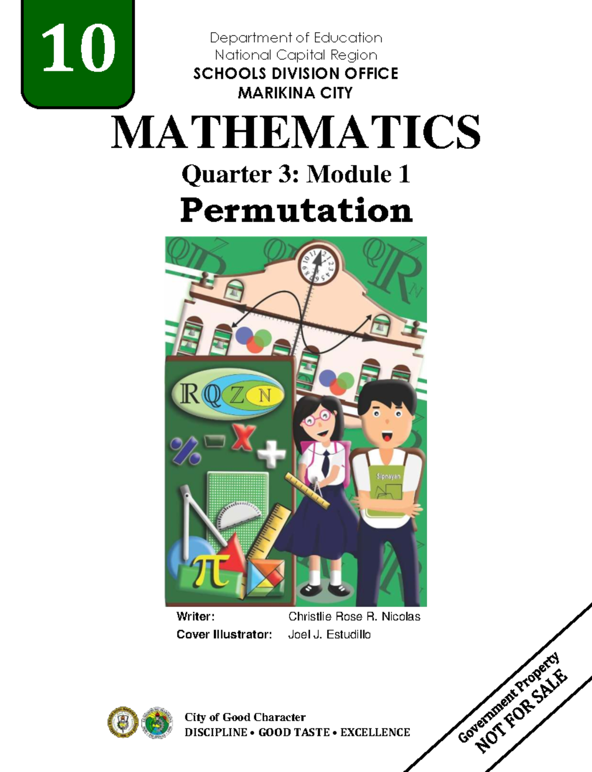 MATH G10 Q3: Module 1 on Permutations and Arrangements - Studocu