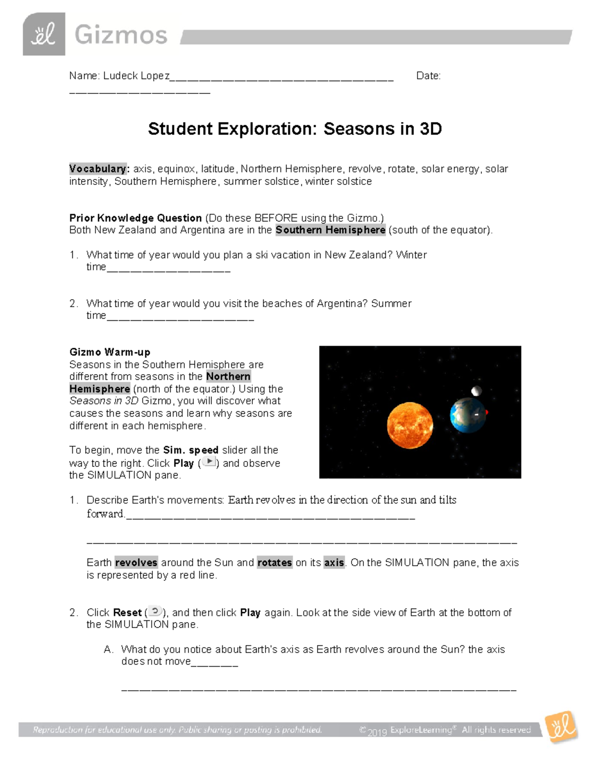 Exploring Seasons in 3D: A Detailed Study Guide (Astronomy 3DSE) - Studocu