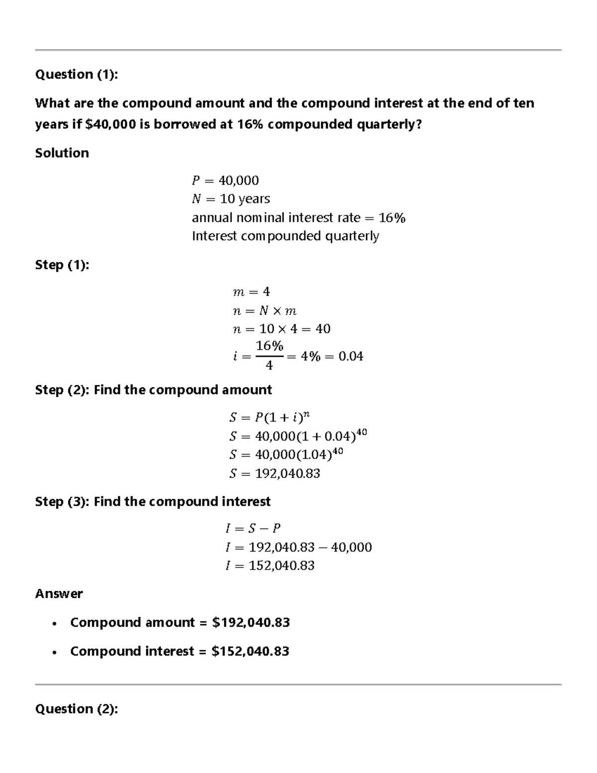 Compound Interest Calculations: Quarterly & Monthly Compounding - Studocu