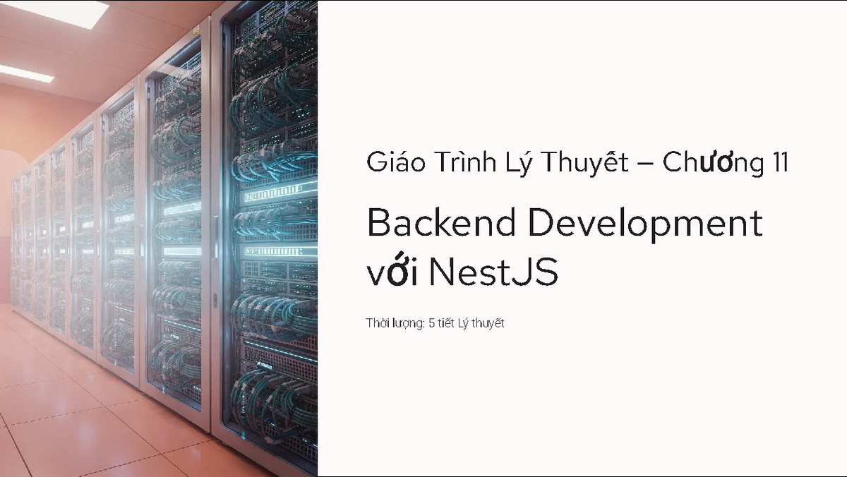 Giáo Trình Lý Thuyết — Backend Development với NestJS (Chương 11) - Studocu