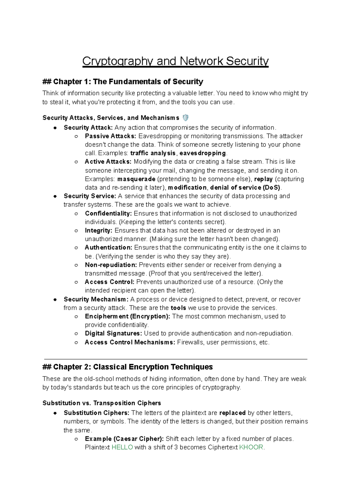 Cryptography and Network Security: Chapter 1 Fundamentals of Security - Studocu