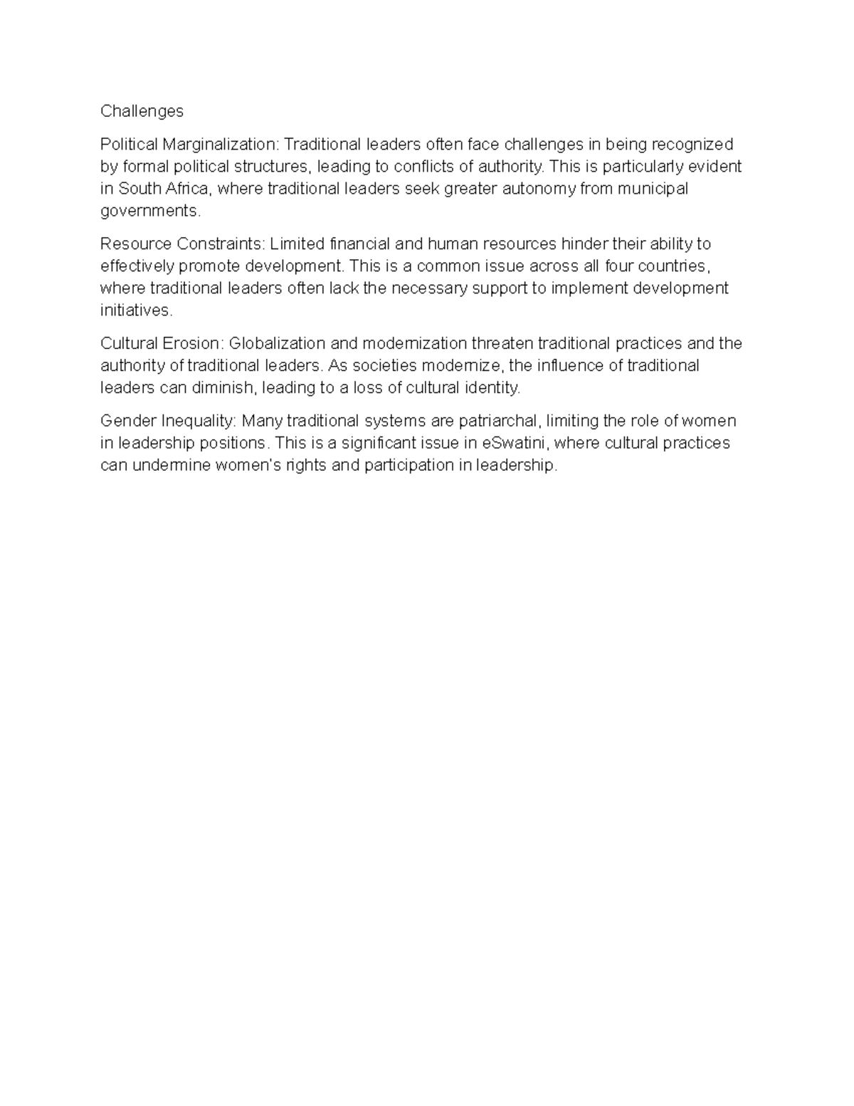 Examining Challenges of Traditional Leadership in Modern Societies ...