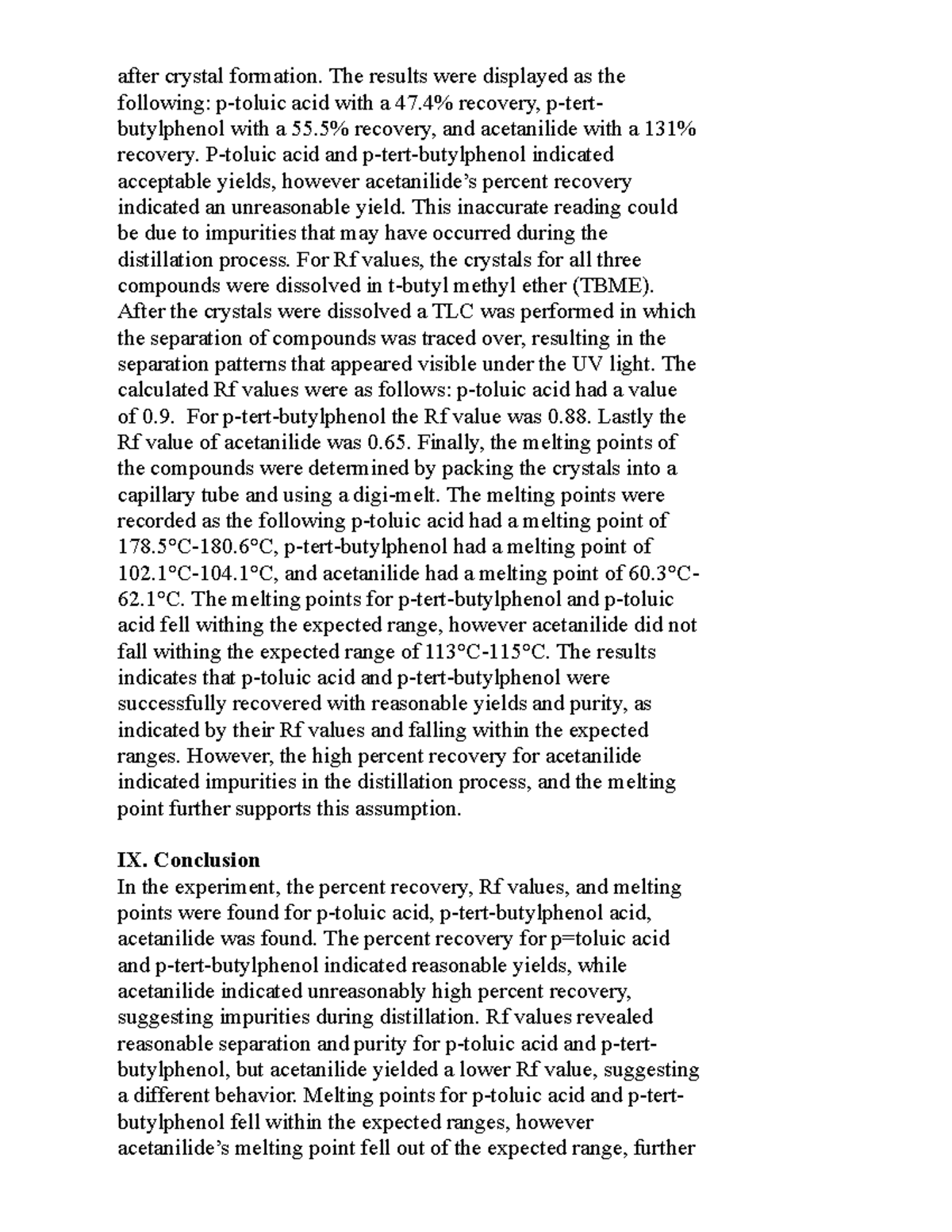 Organic Chemistry Lab Report: Distillation Analysis of Compounds - Studocu