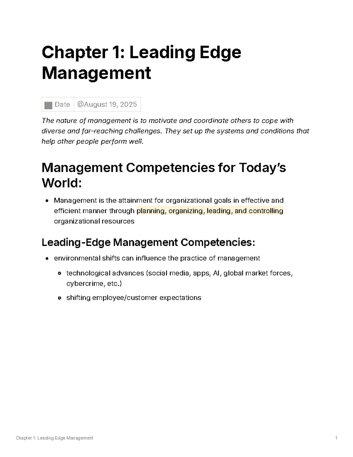 Leading Edge Management: Key Principles & Competencies (Chapter 1 ...