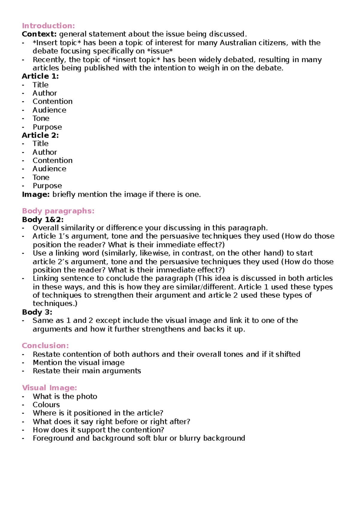 Contention and Intention - Tools for writing comparative essays ...