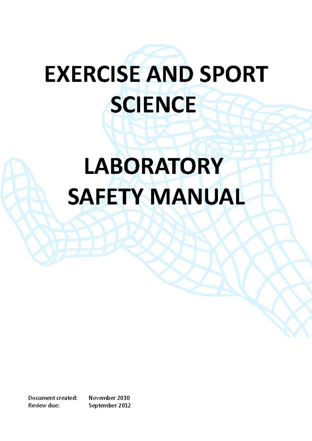 Laboratory Safety Manual - EXERCISE AND SPORT SCIENCE LABORATORY SAFETY ...