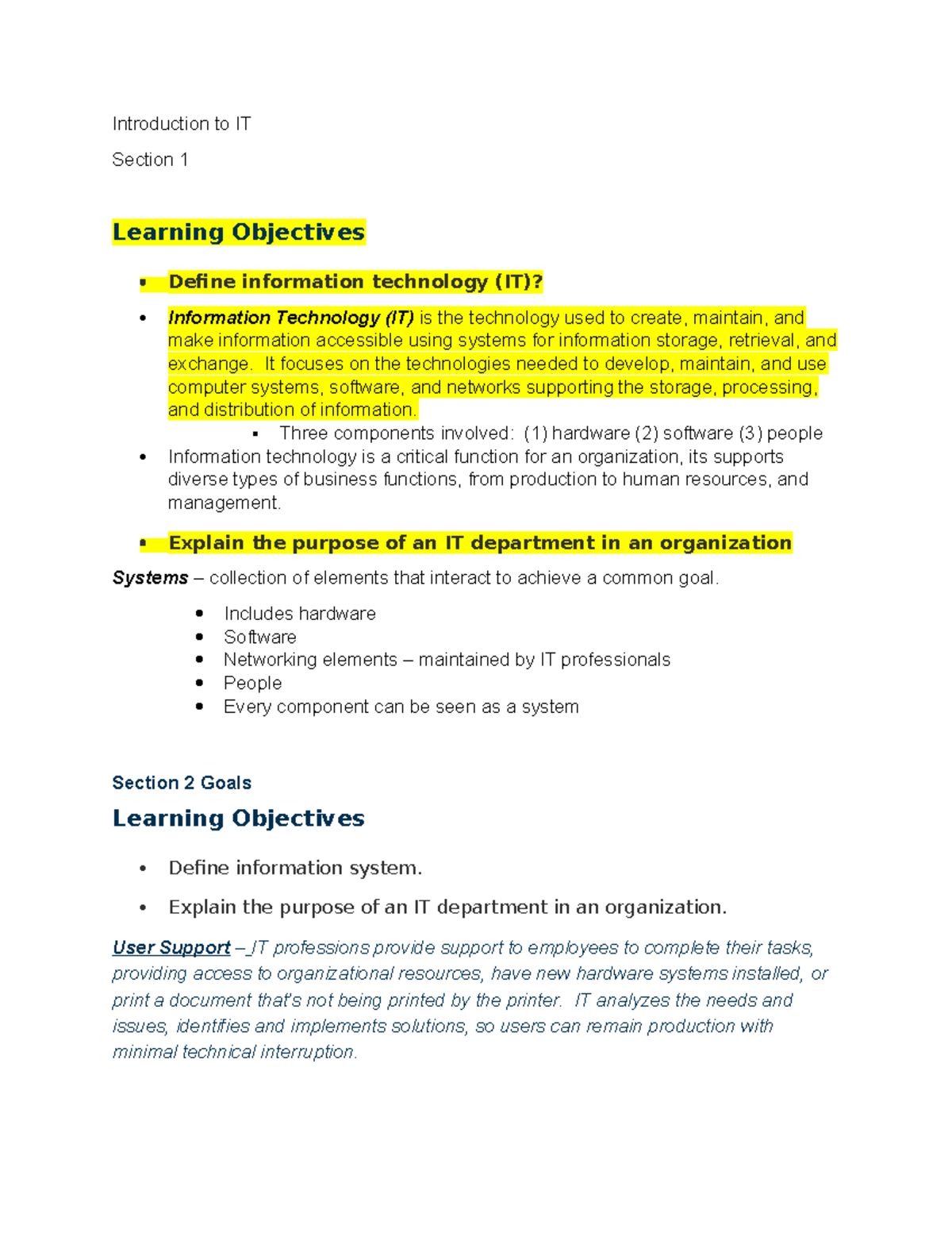 Intro to IT notes: Understanding information technology and its ...