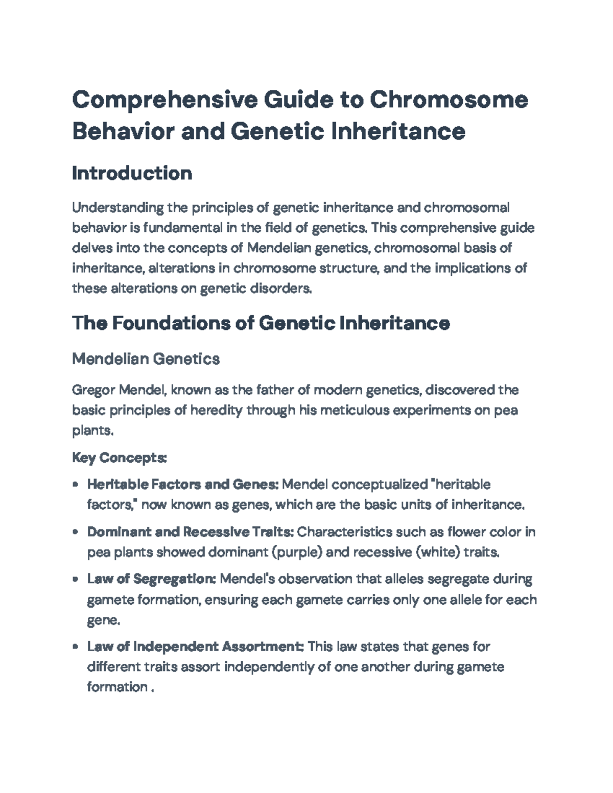 Genetic Inheritance & Chromosomal Behavior: A Comprehensive Overview ...